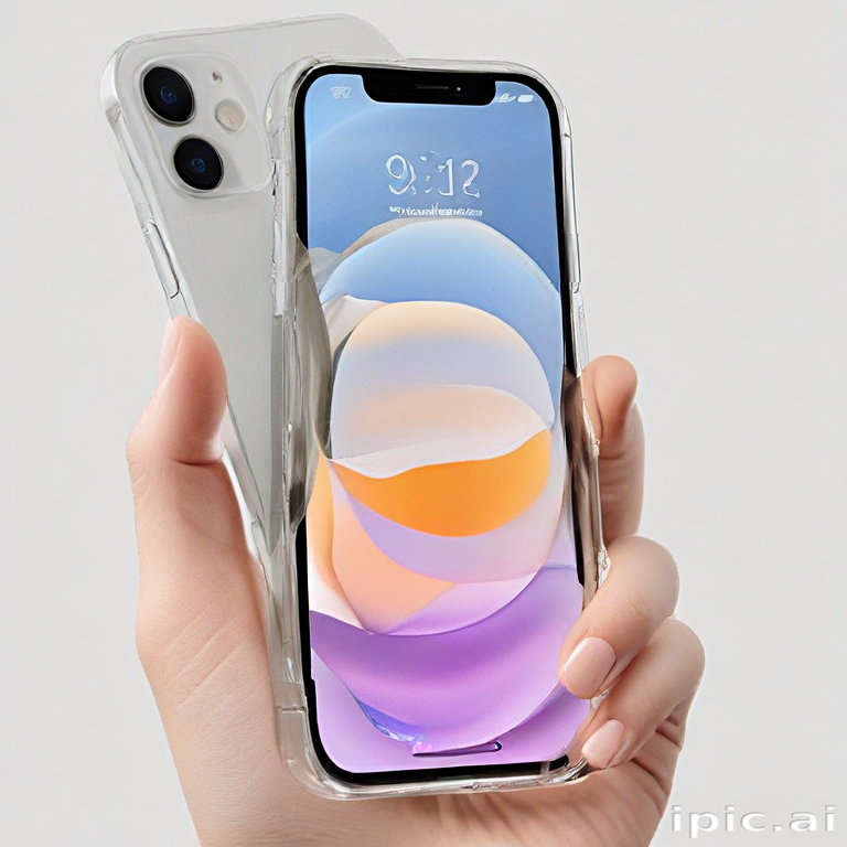 Stylish Clear Phone Case Showcasing a Modern Smartphone Displaying Time