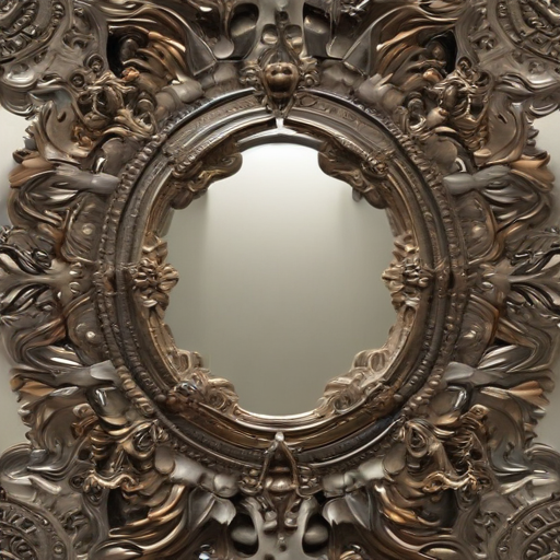 Intricately Designed Antique Mirror Frame with Elaborate Ornate Details