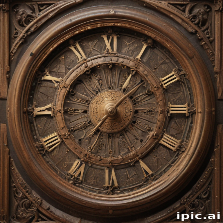 A Beautifully Detailed Antique Clock with Intricate Roman Numerals and ...