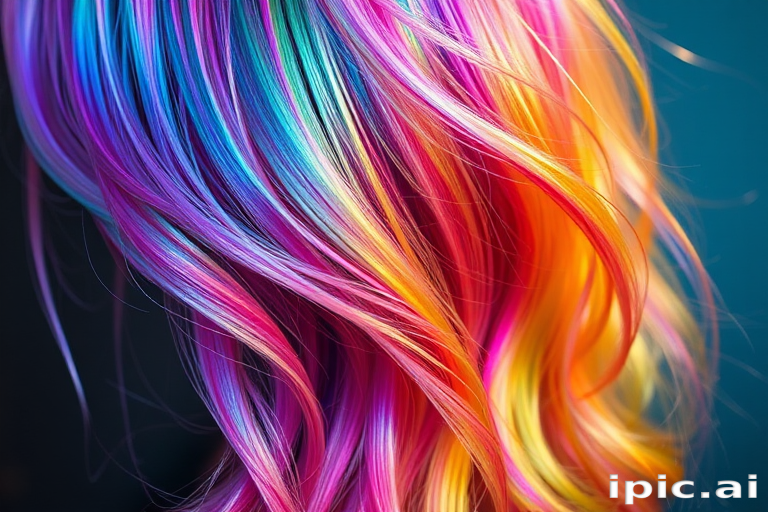 Vibrant Rainbow Hair: A Kaleidoscope of Colors Flowing Elegantly