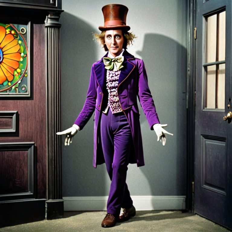 Free Ai Image Generator Willy wonka full body scary