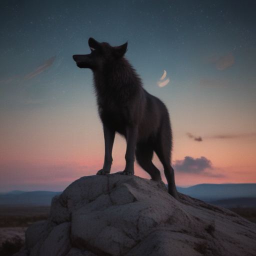wolf on the moon