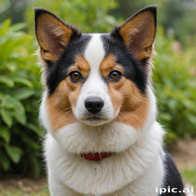 A Charming Dog with Striking Features Enjoying a Beautiful Outdoor Setting.