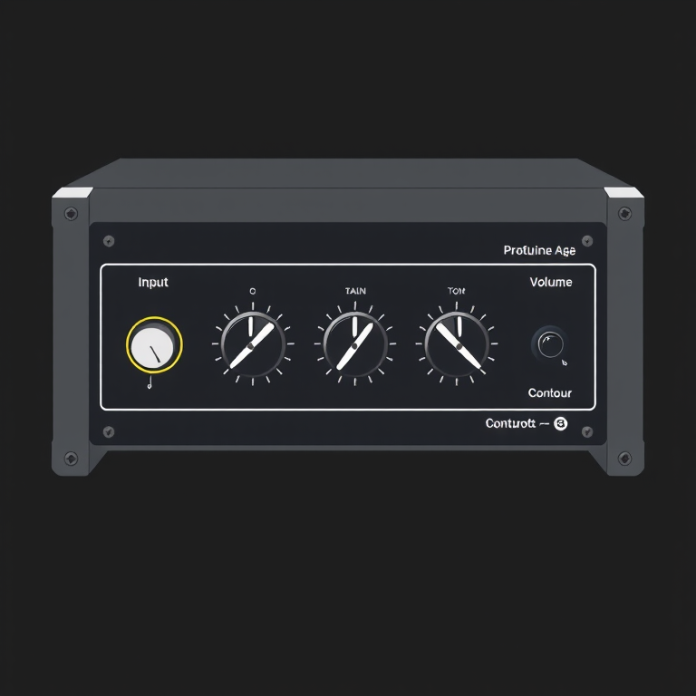 Generate a high-resolution vector illustration of a guitar amplifier ...