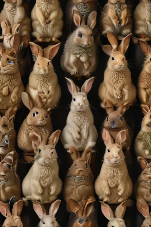 A Charming Collection of Adorable Plush Rabbits in Various Poses and ...
