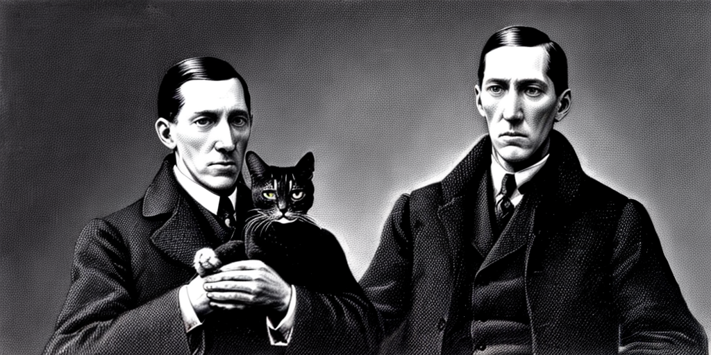 lovecraft holding his cat