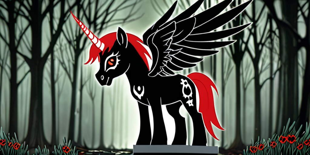 mlp pony necromancer dark alicorn with white markings on face red eyes ...