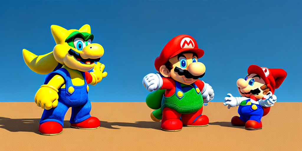 Super mario and koopa & bowser figts