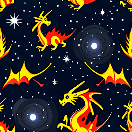 A fire dragon in space