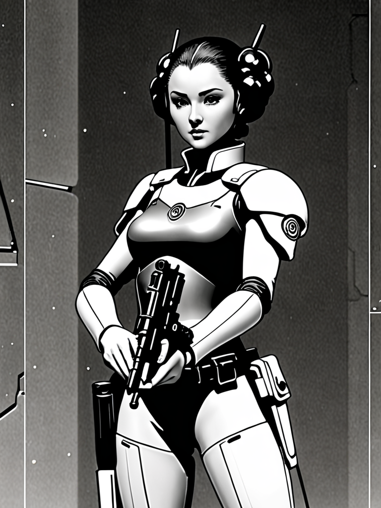 Padmé Amidala, anime, manga, 2d, ghibli, ghost in a shell, black and ...