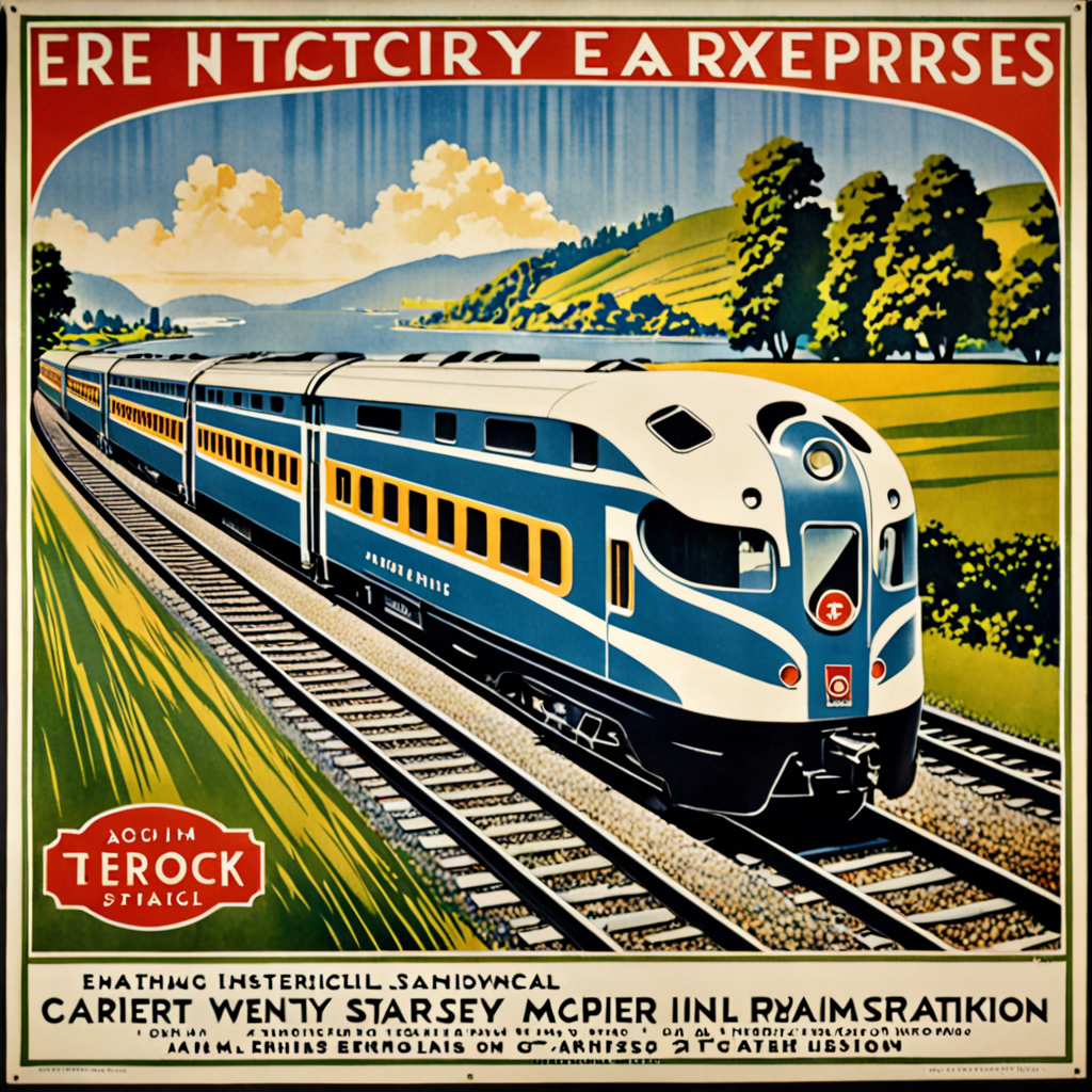 art deco streamline railway corporation poster Intercityexpress train