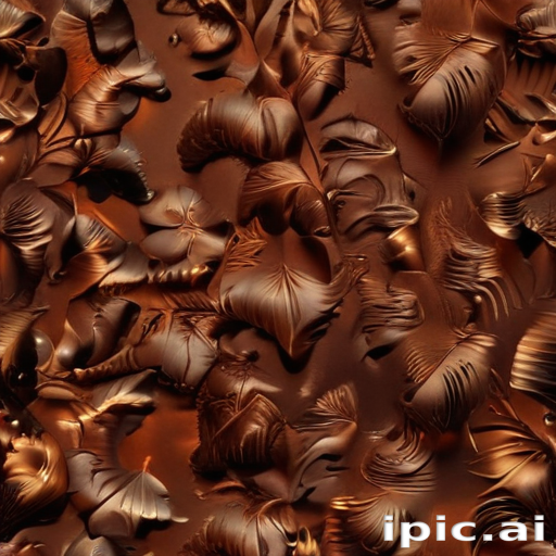 Intricate Chocolate Design: A Rich Tapestry of Delicate Leaf Patterns