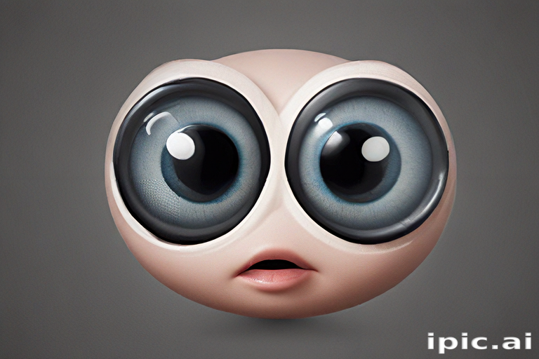 A Surreal Cartoon Character with Oversized Eyes and an Expressive Face.