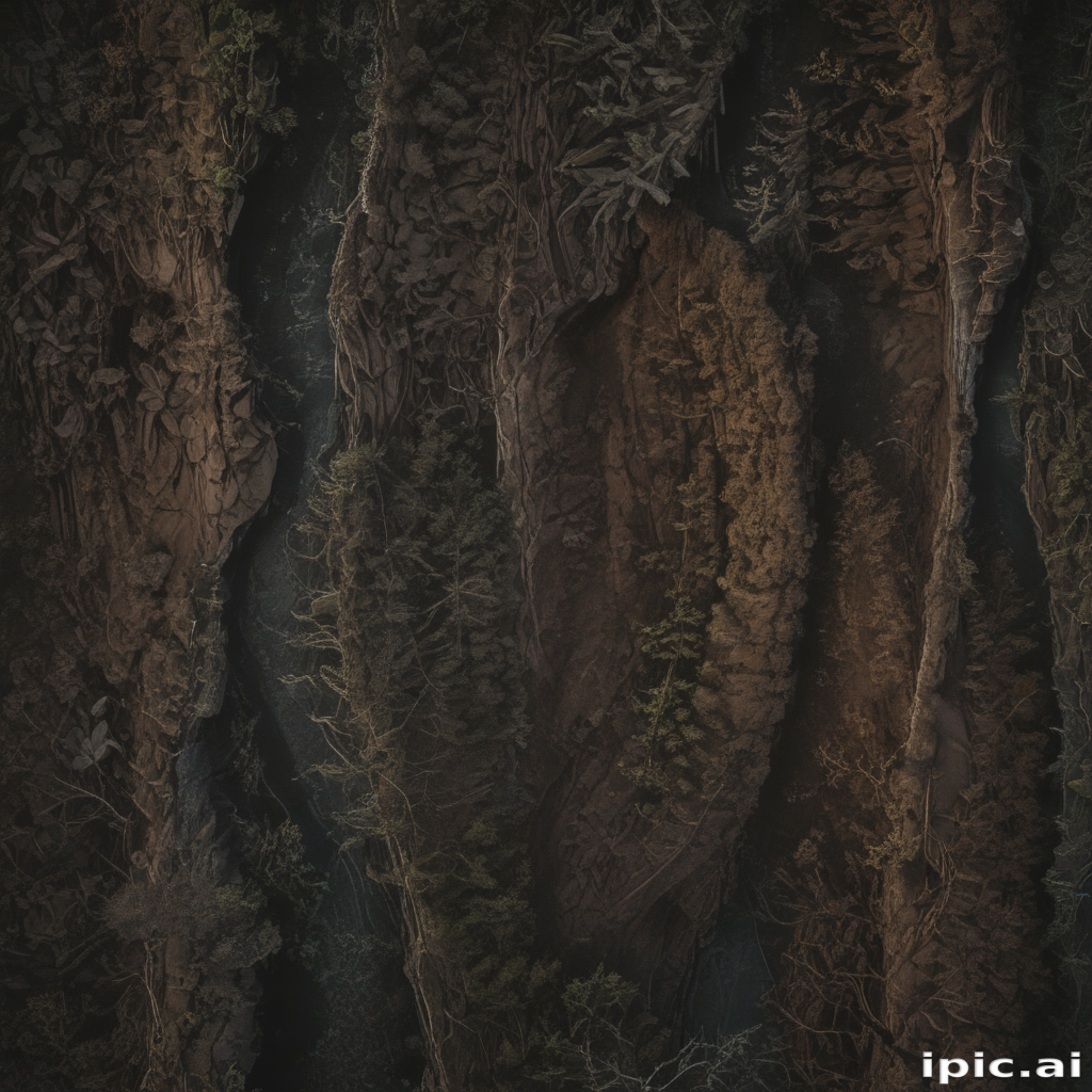 Intricate Patterns of Nature: Aerial View of Lush Forest Textures
