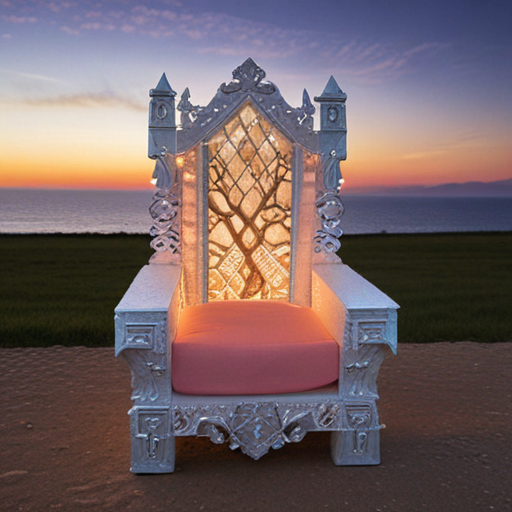 colorfully diamant throne in sunset