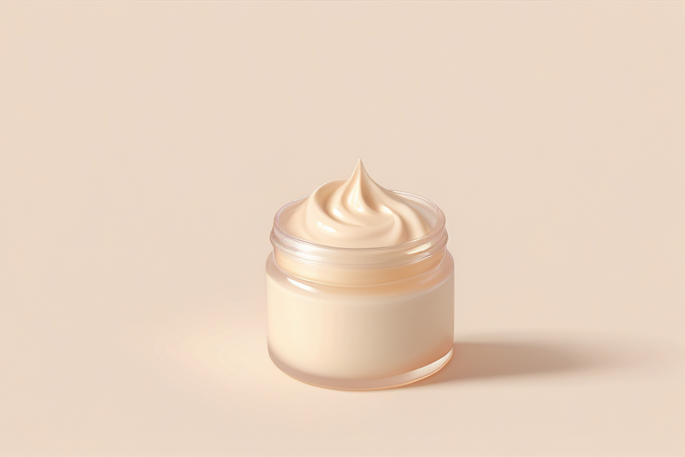 Luxurious Cream Jar with Smooth Texture Against Soft Neutral Background