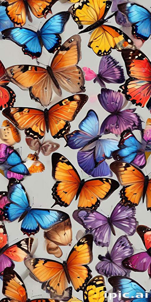 A Vibrant Collection of Colorful Butterflies in Various Shades and ...