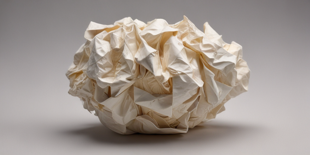 Abstract Crease: A Sculptural Interpretation of Crumpled White Paper Art