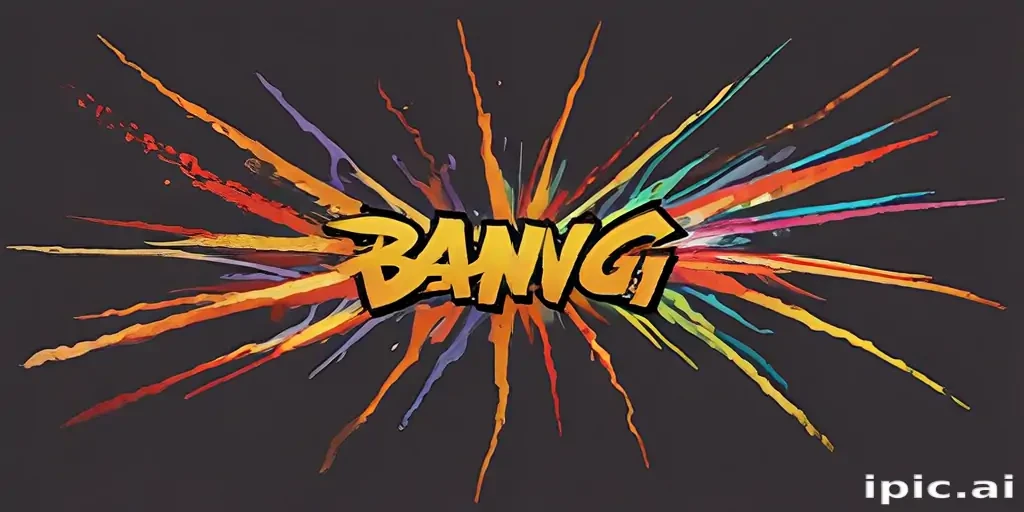 Dynamic Explosion of Colorful Splashes Featuring the Bold Word 'BANG!'