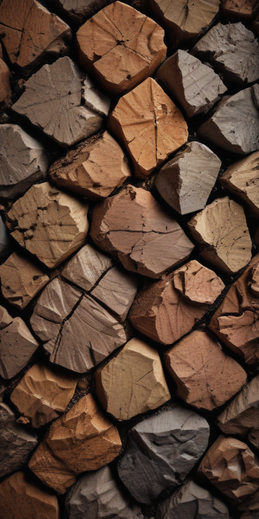 An Artistic Arrangement of Varied Textured and Colored Stacked Firewood ...