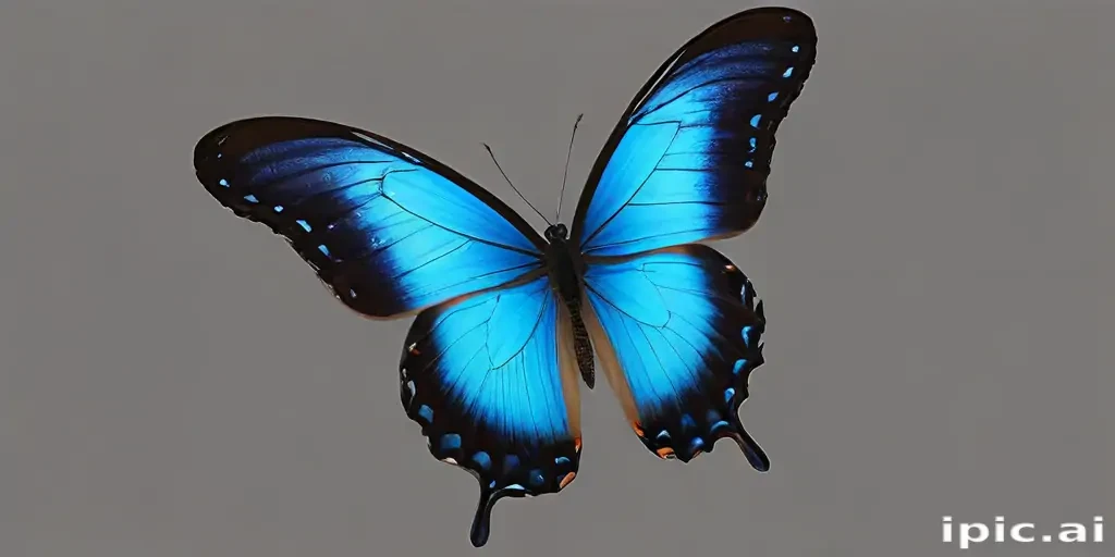 Stunning Close-Up of a Vibrant Blue Butterfly Displaying Its Wings