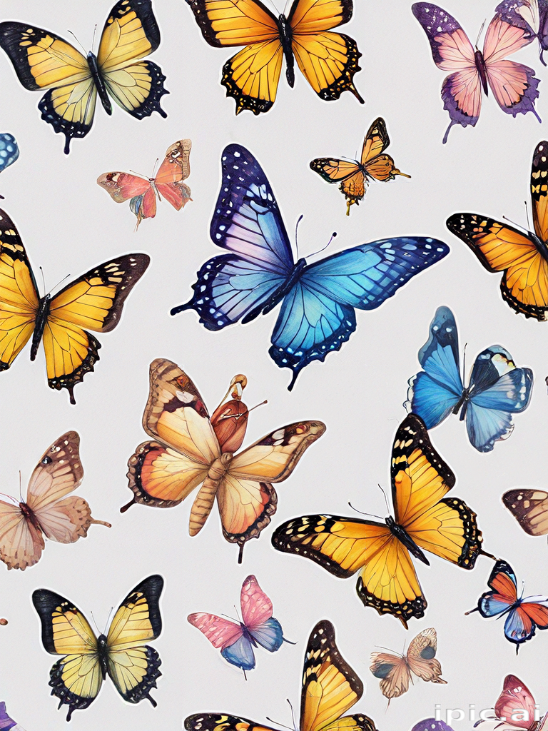 A Colorful Collection of Various Butterflies in Vibrant Natural Patterns