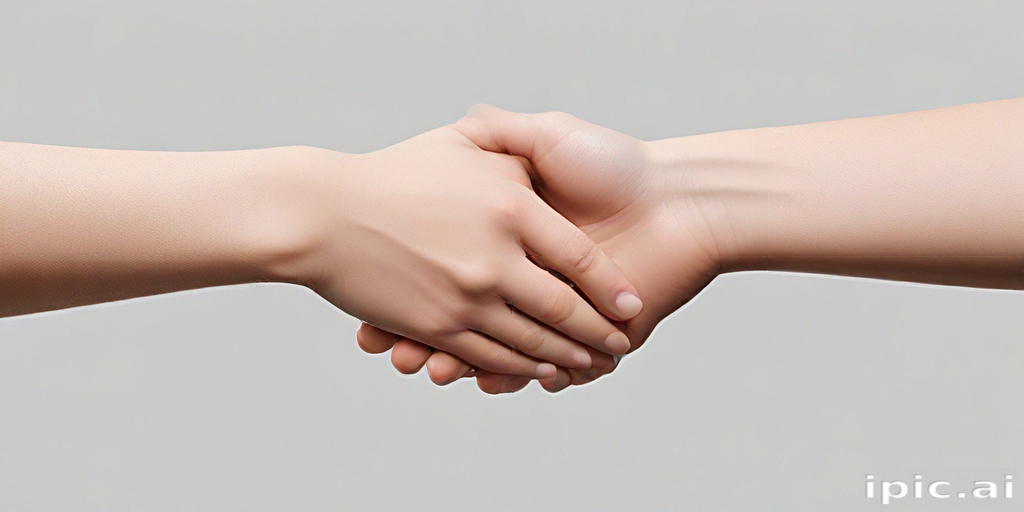 Two Hands Shaking in a Gesture of Agreement and Cooperation