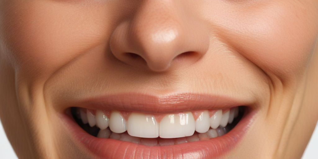 A Bright and Joyful Smile Showcasing Perfectly Aligned White Teeth