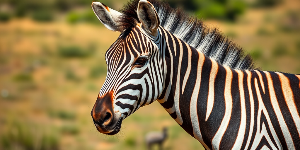 a detailed portrait of a zebra standing gracefully in a natural setting ...