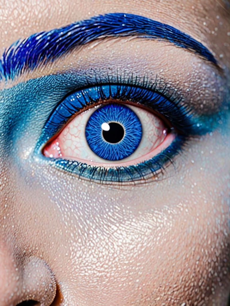 the all-seeing third eye in shades of indigo and blue