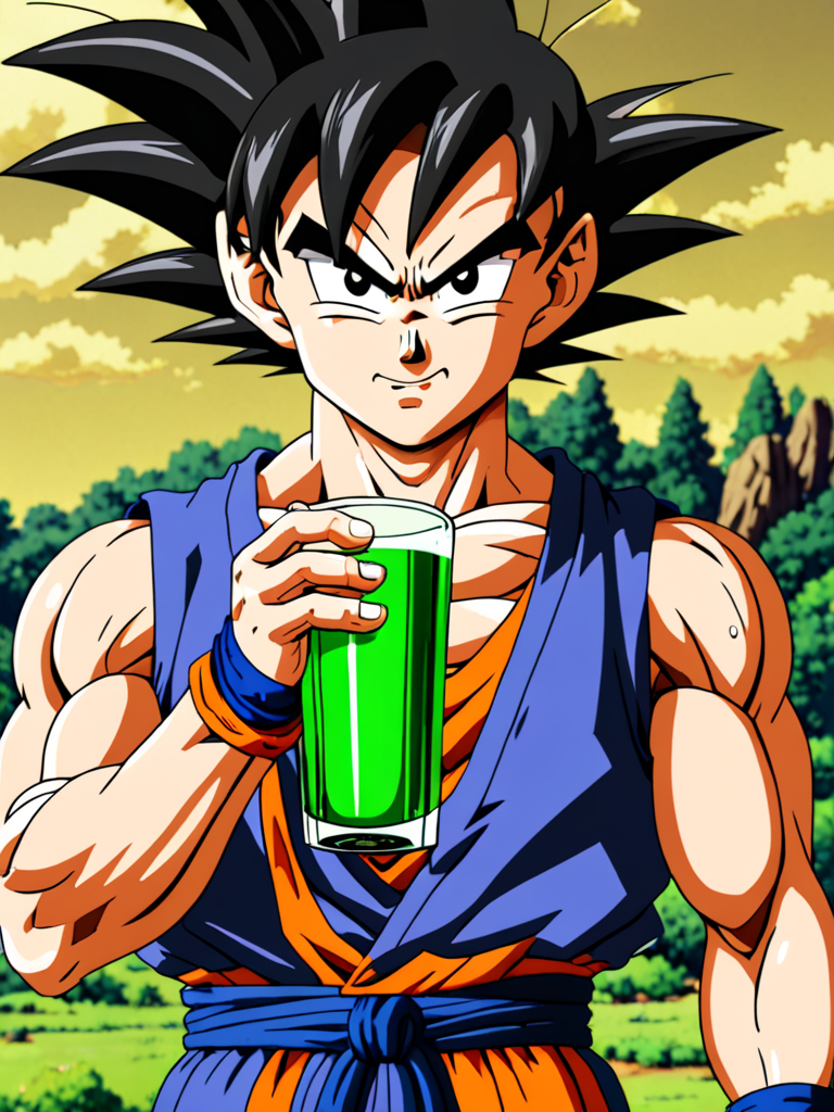 Goku drinking lean