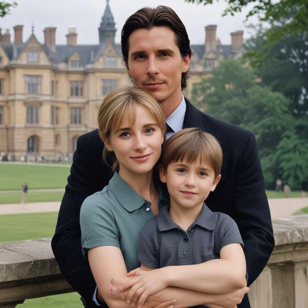 Christian bale as bruce wayne and allison mack together, happy family ...