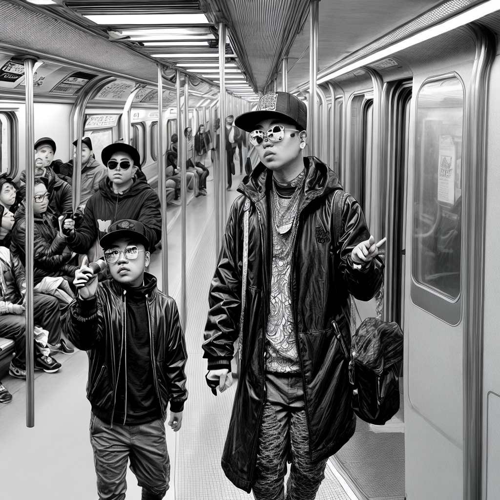 The ASIAN rapper wants to pick up a microphone in the subway train. HIP ...