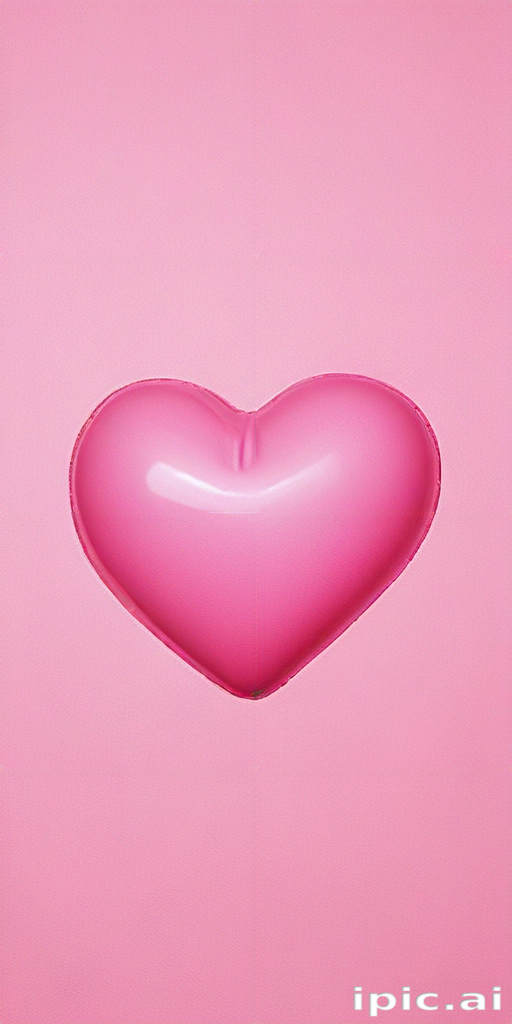A Bright Pink Heart Shining Against a Soft Pink Background Design.