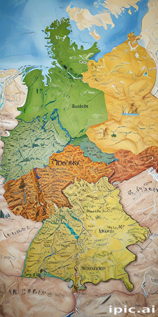 Detailed Map of a Fictional Land with Diverse Regions and Features