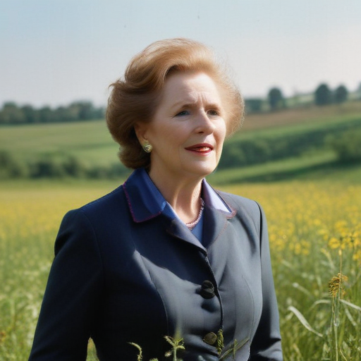 Margaret thatcher in a sunny field