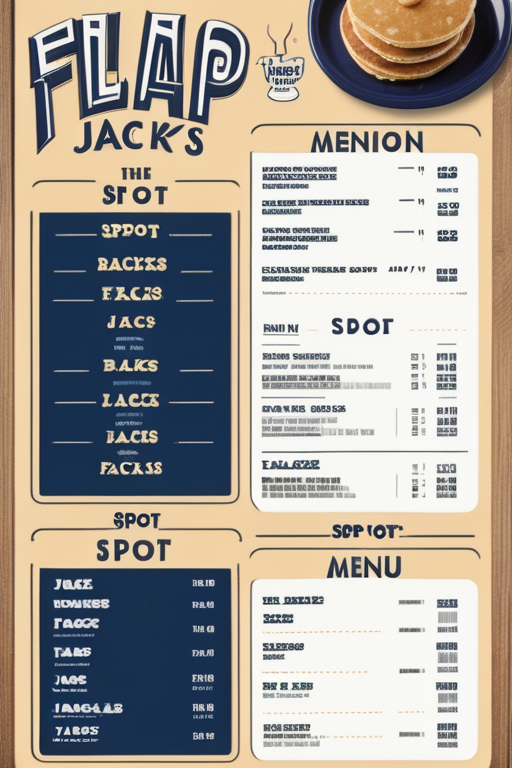 Flap Jack's Menu Featuring Delicious Pancakes and Breakfast Items Galore