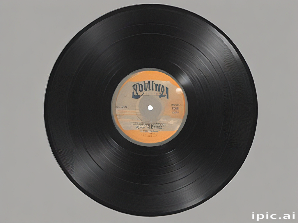 Classic Vinyl Record Displaying Vintage Artwork and Label Design Elements