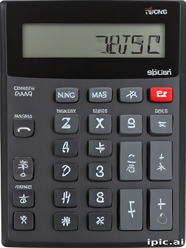 A Unique Calculator Displaying Symbols and Numbers on Its Screen.
