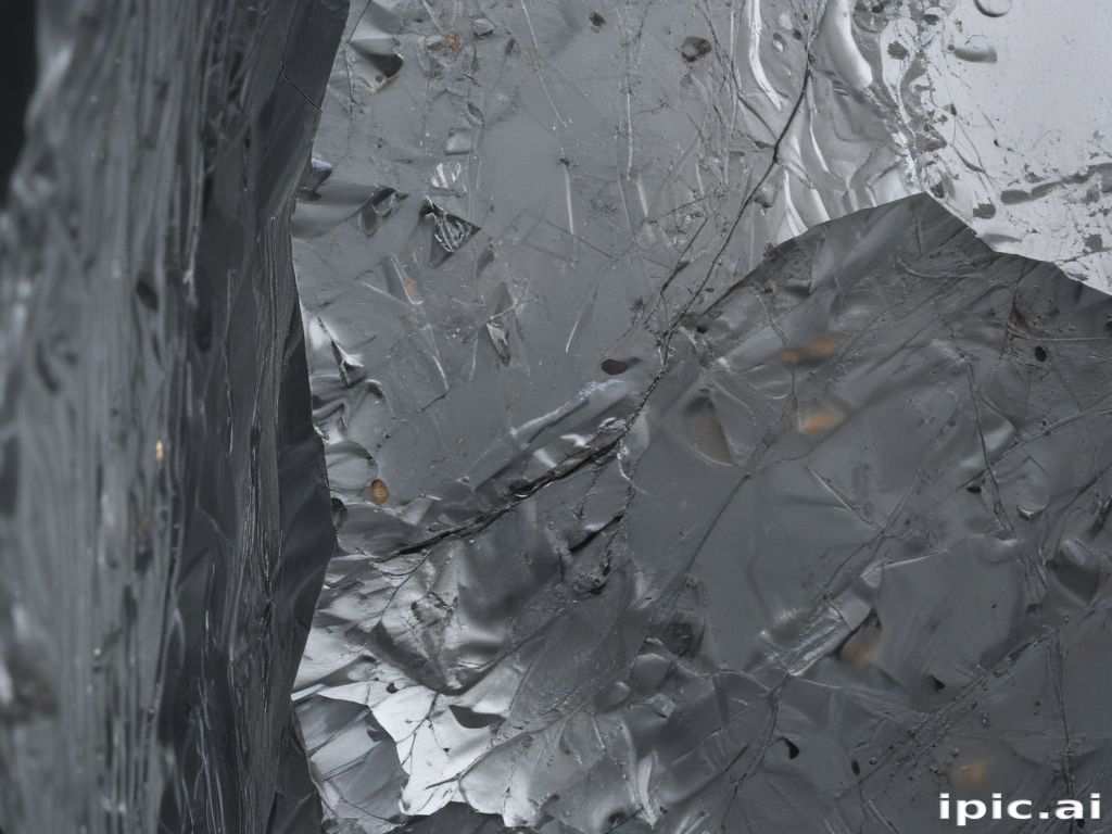 Close-Up of Shimmering Silver Foil with Unique Textures and Reflections