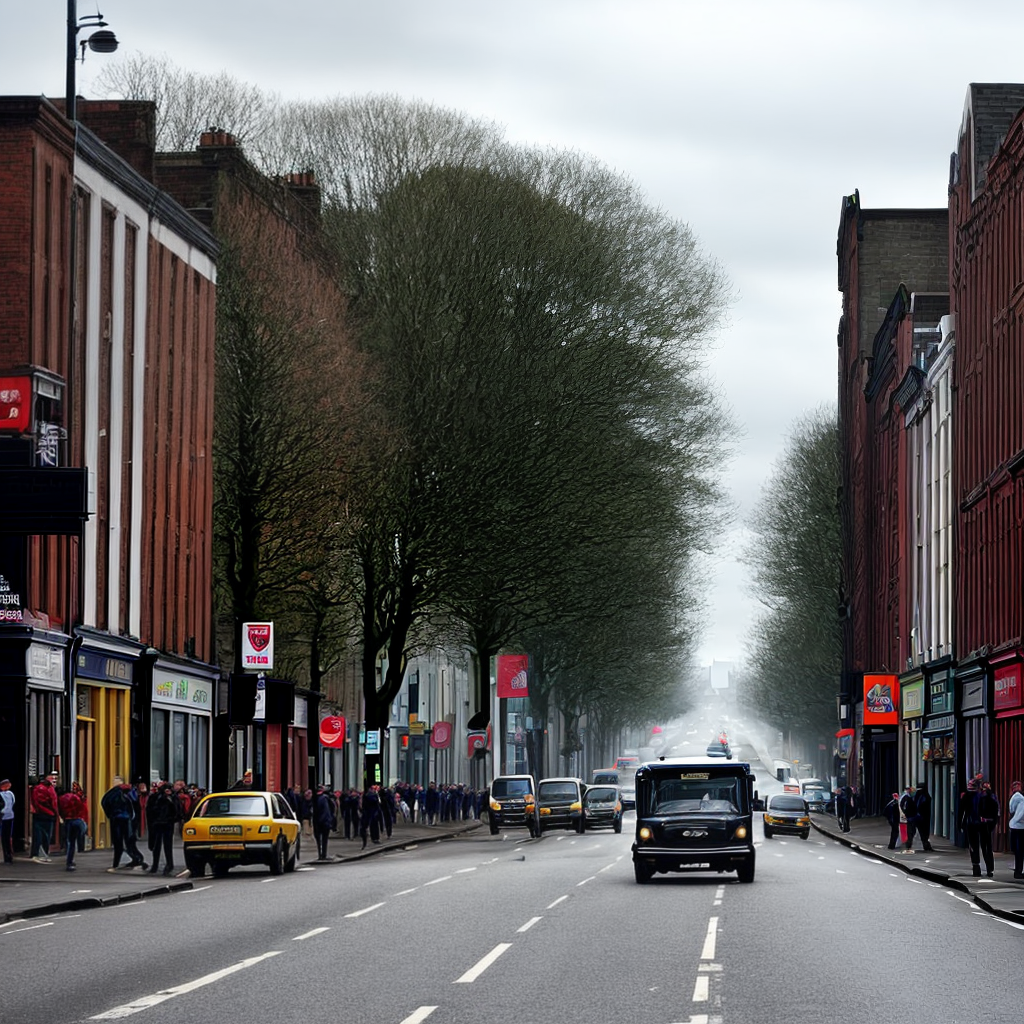 Falls road in Belfast during the troubles