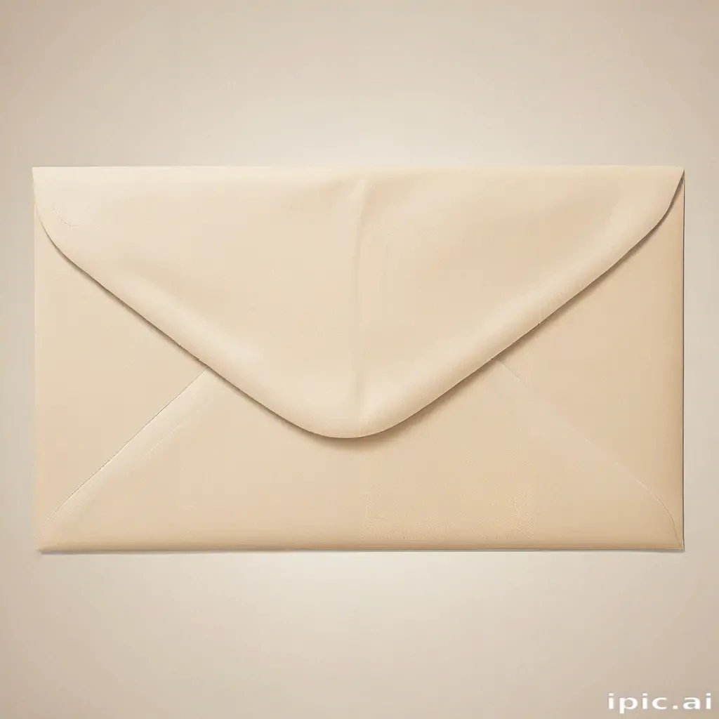 Elegant Beige Envelope with a Classic Flap Design on a Subtle Background