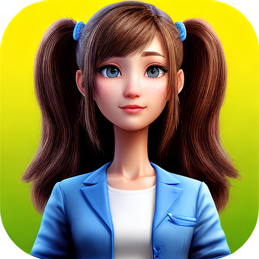 CUTE FEMALE CHARACTER AVATAR FOR USERS IN MOBILE QUIZ APP