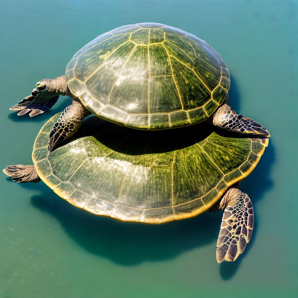 a big turtle on a golden throne
