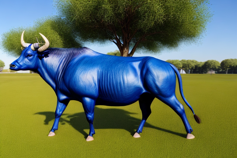 blue bull 3d realista