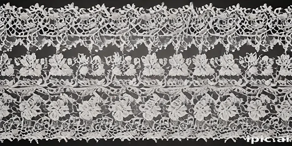 Intricate White Lace Design Featuring Floral Patterns and Decorative ...