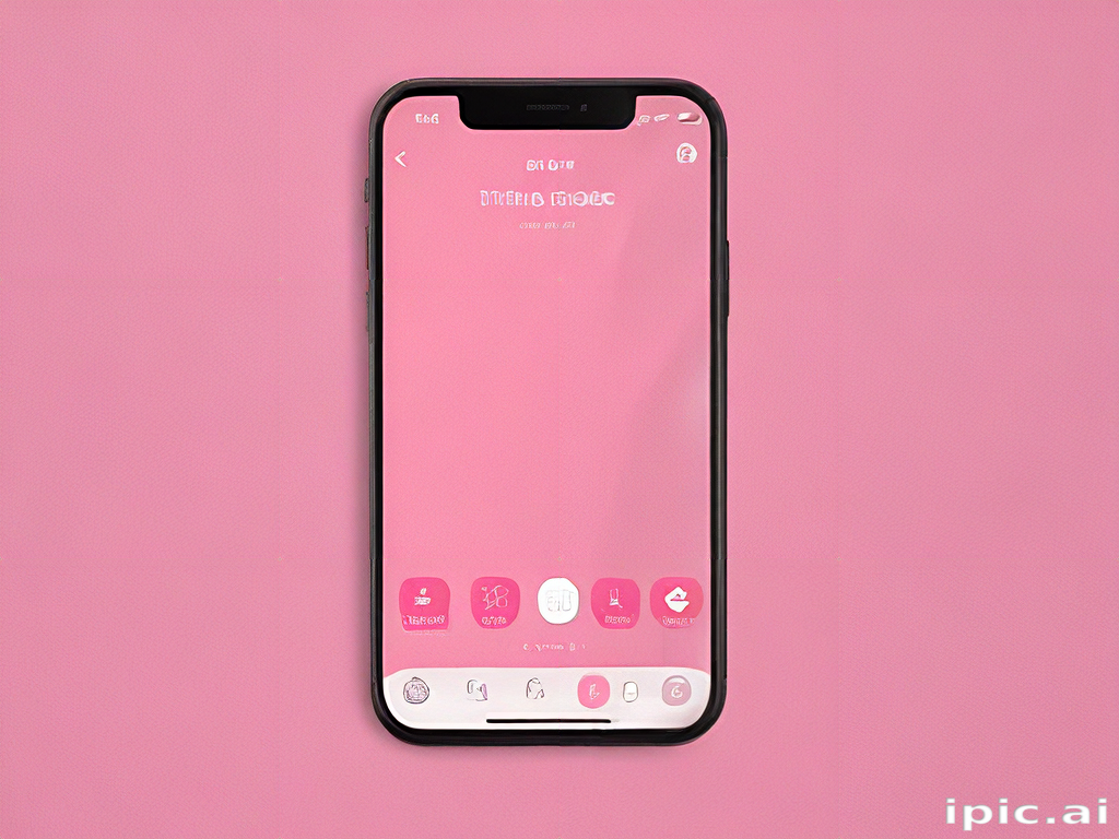 Smartphone Displaying a Vibrant Pink Theme with Various App Icons