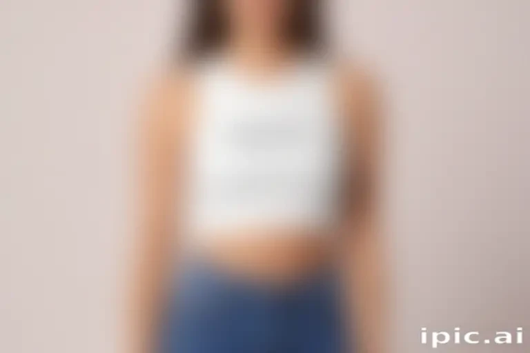 Stylish Model Posing in a Trendy Crop Top Against a Soft Background