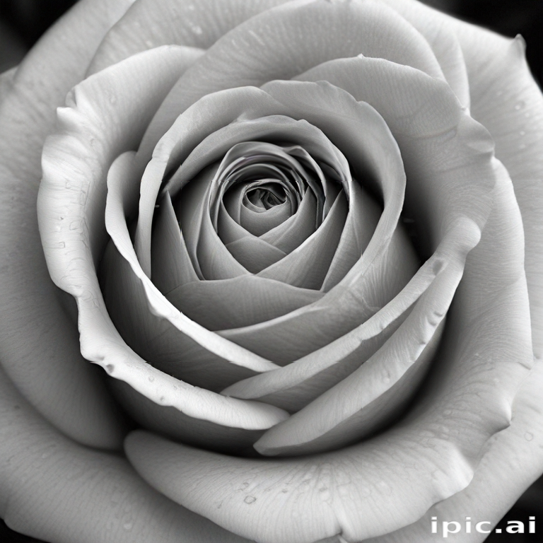 Captivating Close-Up of a Beautiful Monochrome Rose Blossom in Detail