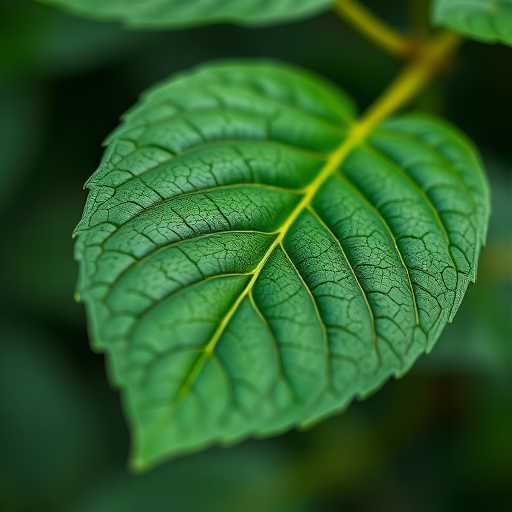 Generate a hyper-realistic image of a green leaf with intricate details ...
